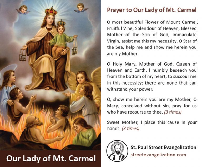 Holy Cards – Our Lady of Mt. Carmel (100 Pack) – St. Paul Street Evangelization